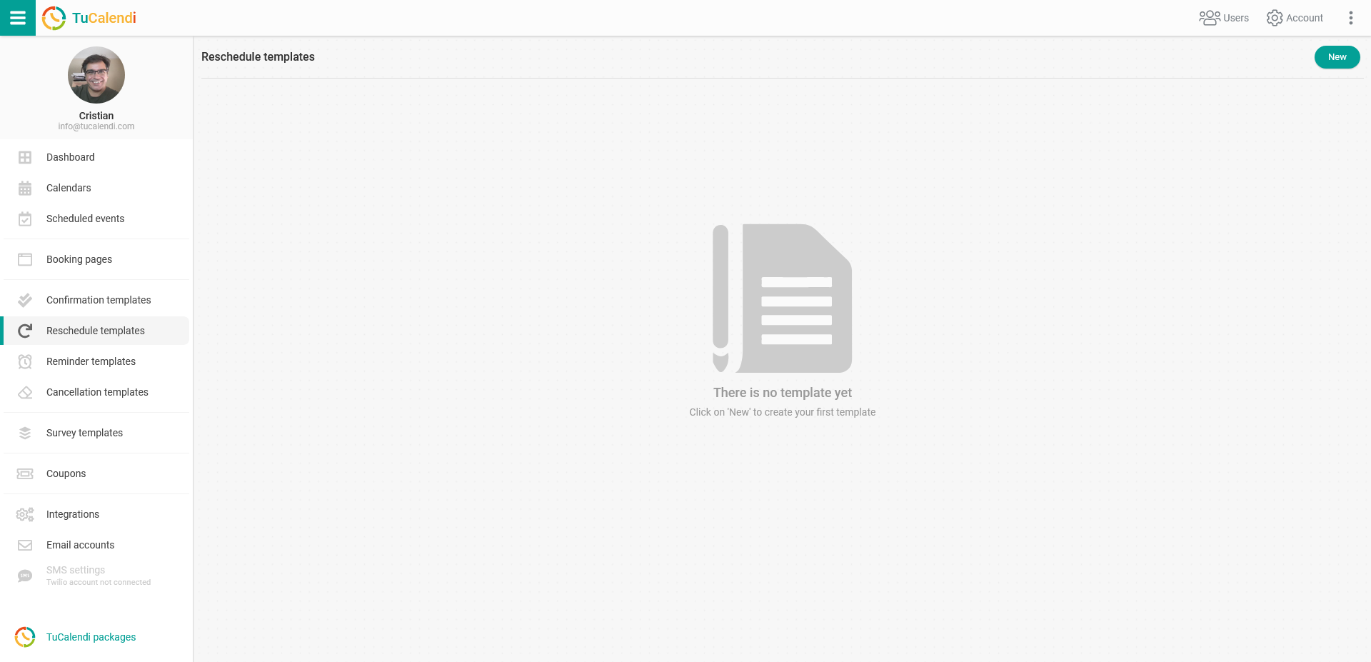 Setting up the reschedule templates