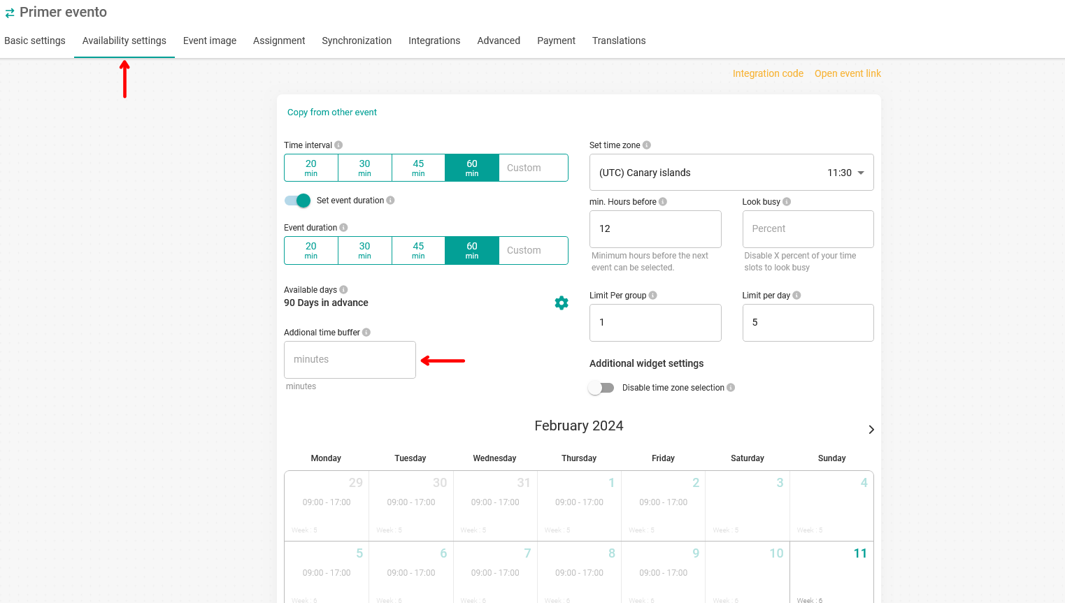 Adding extra time after an event