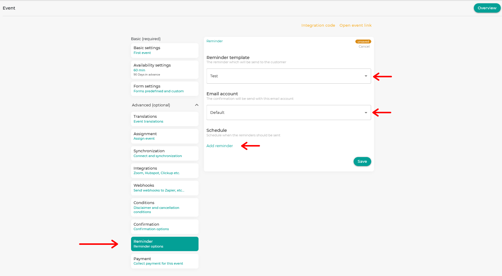 Associate The Reminder Template To Events associate-the-reminder-template-to-events