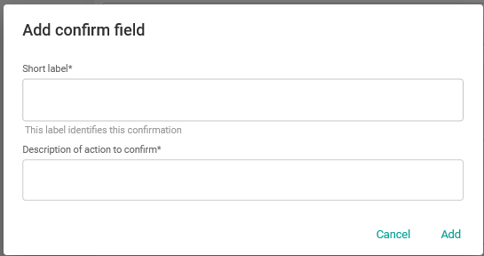 Confirmation field in the form settings