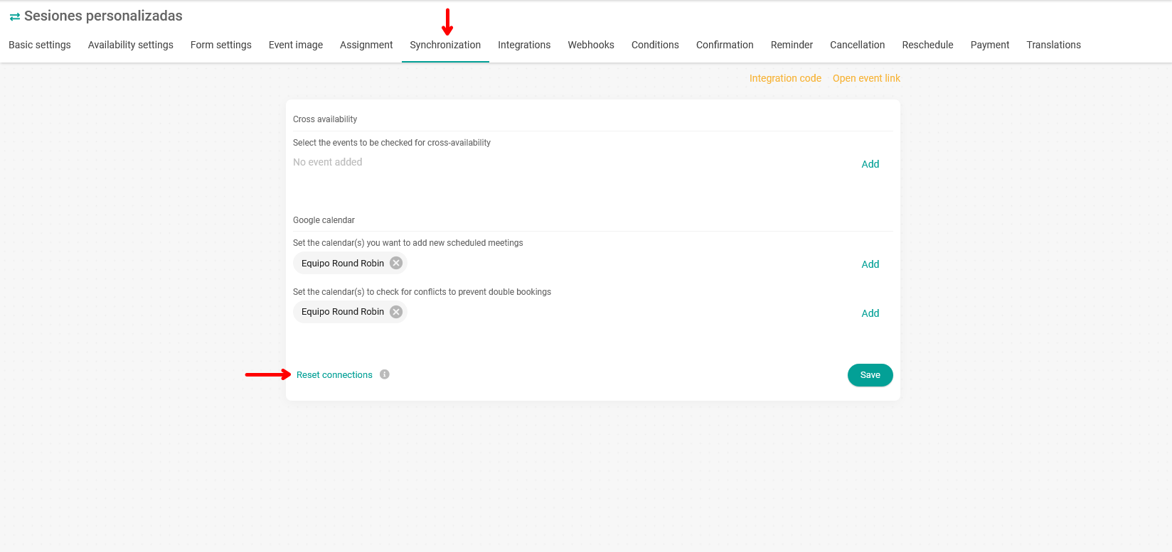 How to disconnect the synchronization of events