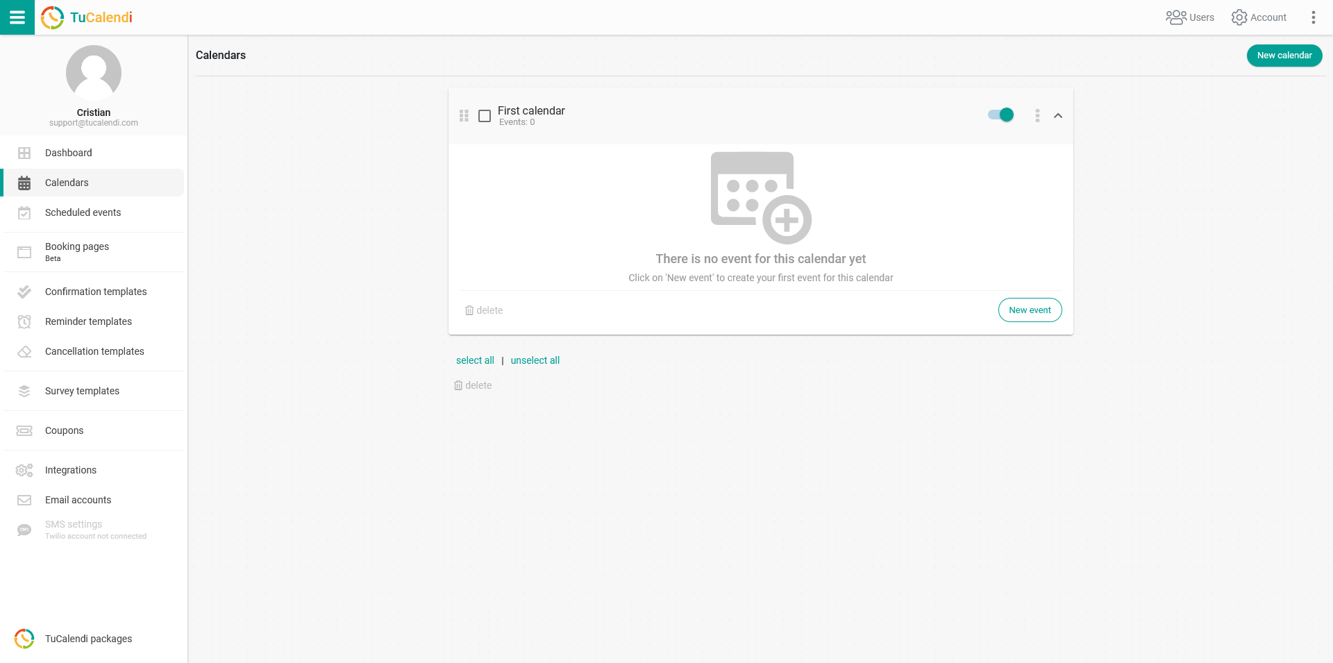 How to create your first event?