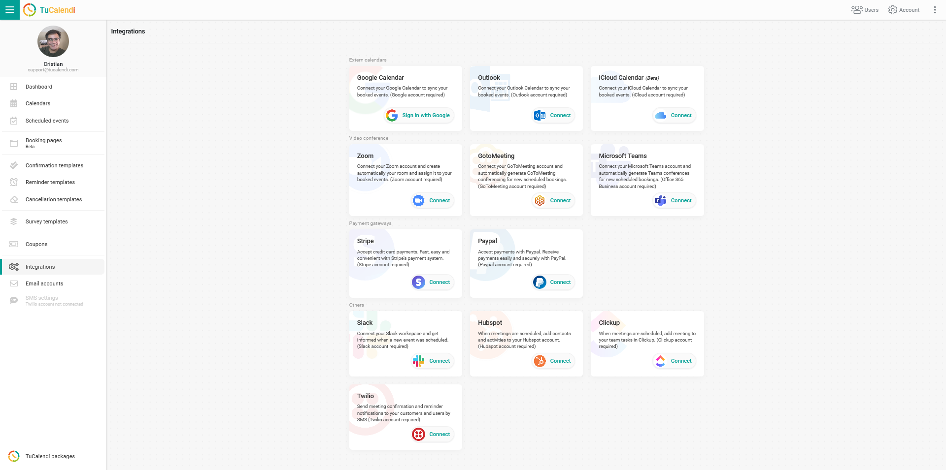 Manage your integrations