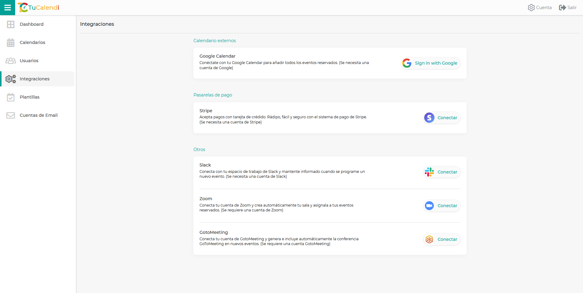 Integrar TuCalendi con GoToMeeting