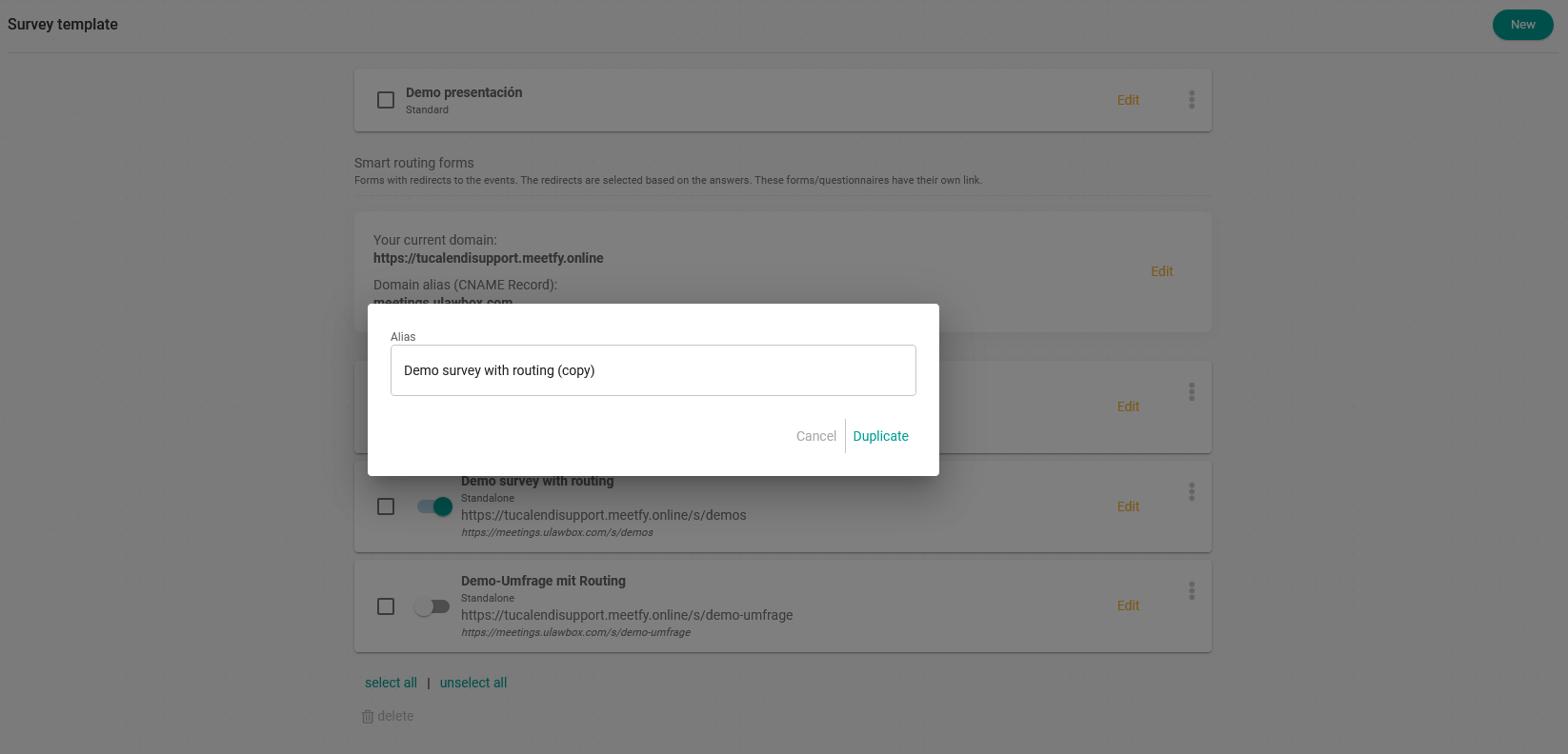 How to duplicate a survey