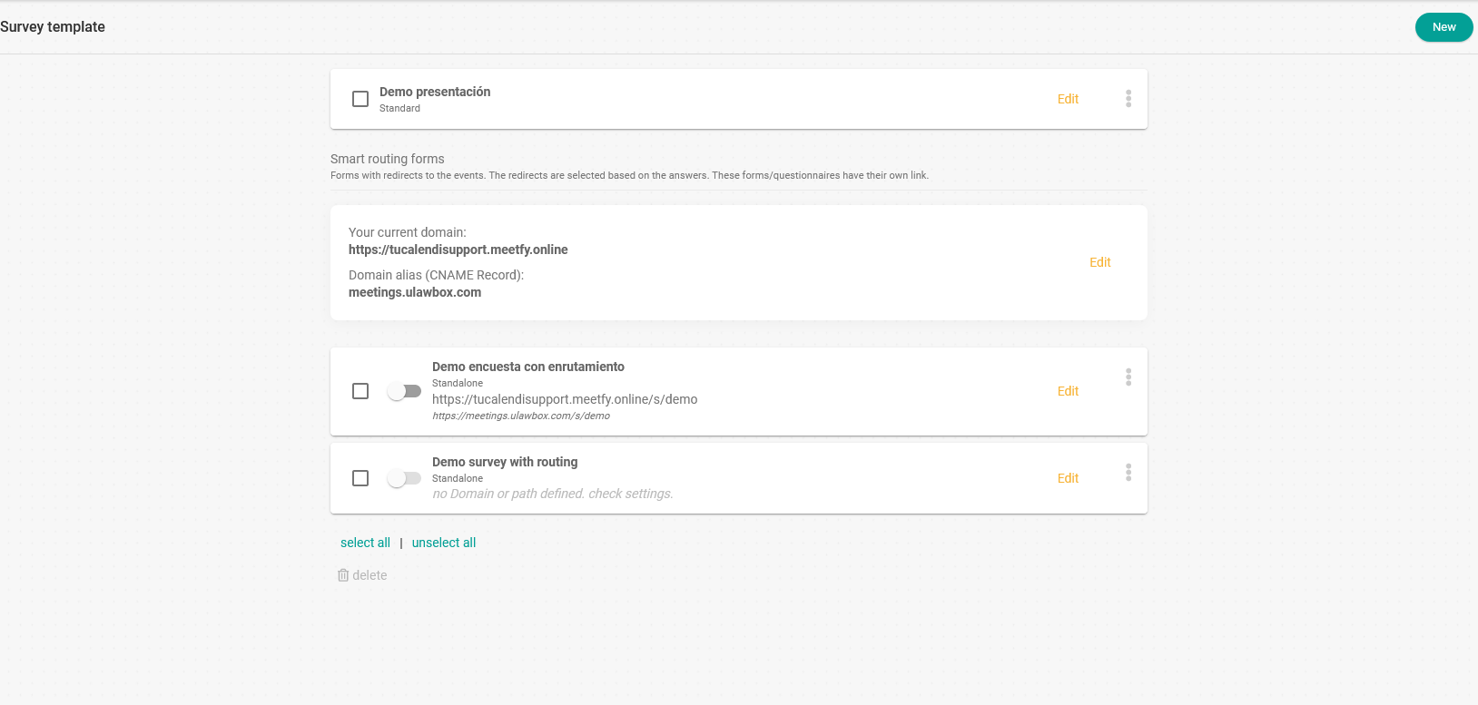 Creating an intelligent survey with routing